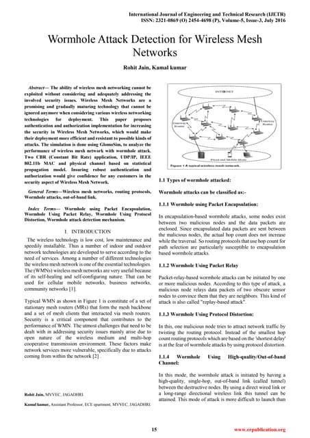 Detecting Wormhole Attack In Mobile Ad Hoc Networks A Survey Pdf Computer Networking