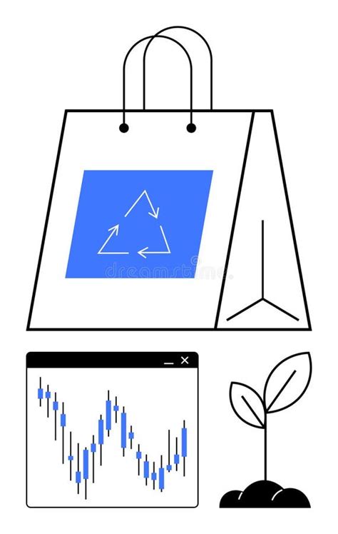 Sustainable Shopping Financial Growth Chart And Plant Growth