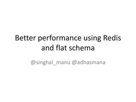 Better Performance Using Redis PPT