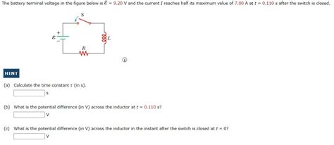 Solved The Battery Terminal Voltage In The Figure Below Is
