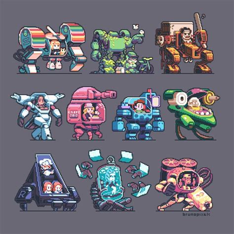 16 Bit Pixel Art Mech