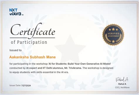 🎓excited To Share My Latest Achievementcompleting Nxtwaves Generative