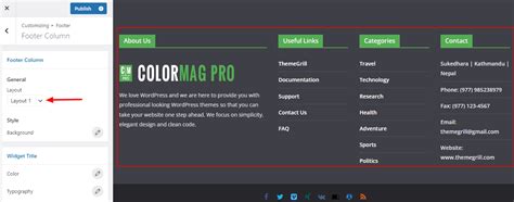 Customize Footer Column ColorMag Documentation