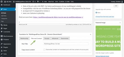 Getting Started With Multilingualpress Multilingualpress Docs
