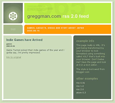 Blog Rss Feed Example Back In 2005 It Was The Latest Thing As