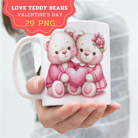 Pink Valentine Teddy Bear Couple Clipart Nursery Clipart Valentine