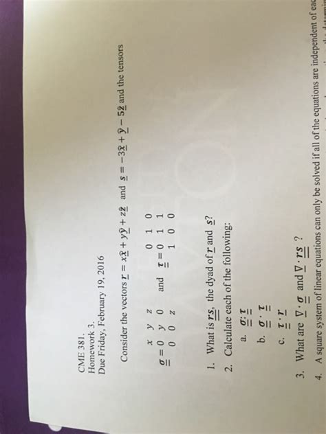 Solved Consider The Vectors R Xx Yy Zz And S 3x Y