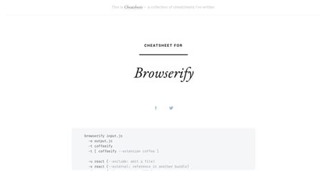 Browserify Cheatsheet