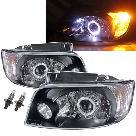 卡嗶車燈 適用於 Hyundai 現代 Matrix 01 04 前期 掀背車 五門車 光導led天使眼光圈 大燈 蝦皮購物