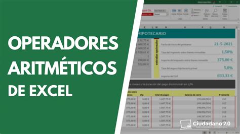 Operadores Aritméticos De Excel Referencia Y Ejemplos Office A Tope