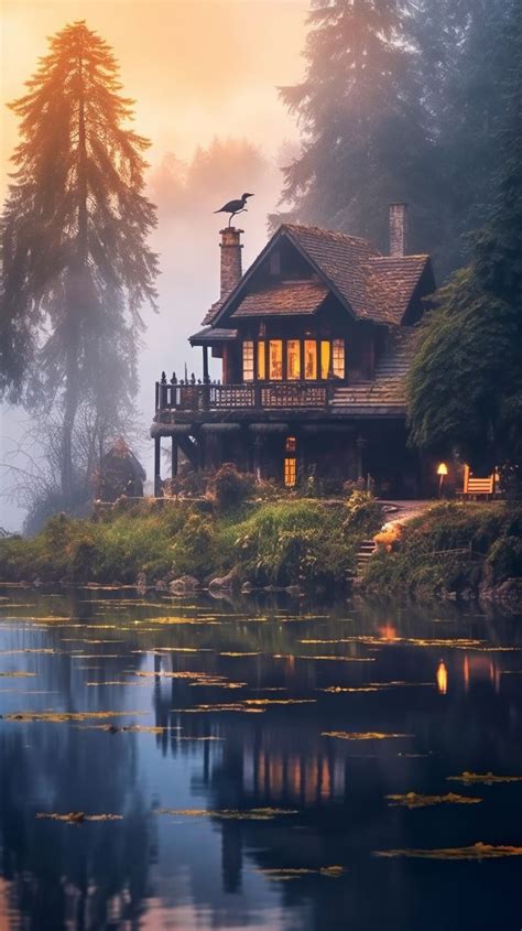 Пин от пользователя Ross Bauer на доске Scenix Пейзажи Дом у озера Живописные пейзажи