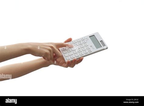 Woman Hand Holding Calculator Stock Photo Alamy