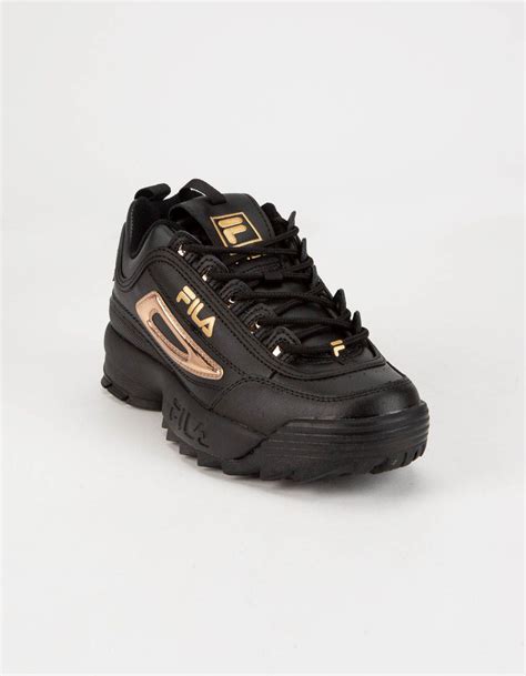 Fila Disruptor Ii Metallic Accent Black And Gold Womens Shoes Black