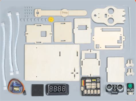 Hot Selling Programming Education Steam Wooden Toys Diy Smart Parking Barriers With Arduino R3