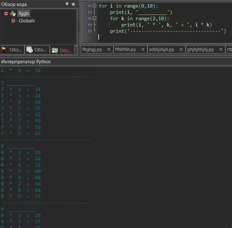 Как вывести таблицу умножения с помощью Python