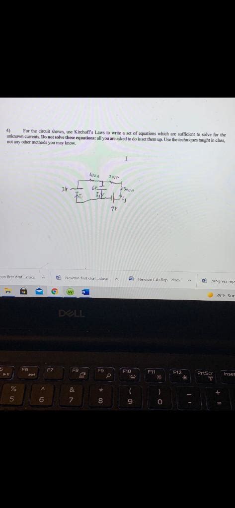 Solved For The Circuit Shown Use Kirchoff S Laws To Chegg