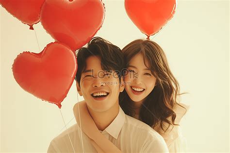 낭만적 인 커플 사진