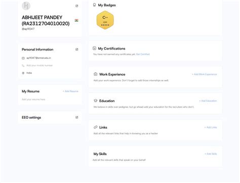 Abhijeet Pandey On Linkedin Leveling Up My C Skills Achieved 5 Star Rating On Hackerrank Im