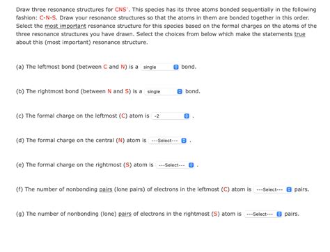 Solved Draw Three Resonance Structures For Cns This