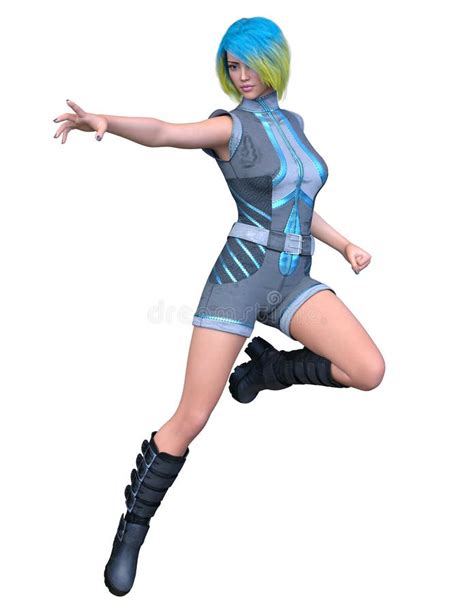 3d Cg Rendering Of Cute Girl Stock Illustration Illustration Of