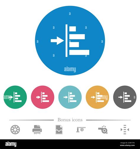 Increase Left Indentation Of Content Flat White Icons On Round Color Backgrounds 6 Bonus Icons