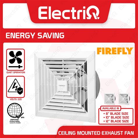 Electriq L Firefly 8 Inch 10 Inch 12 Inch Ceiling Mounted Exhaust Fan Wide Radial Grille 20w