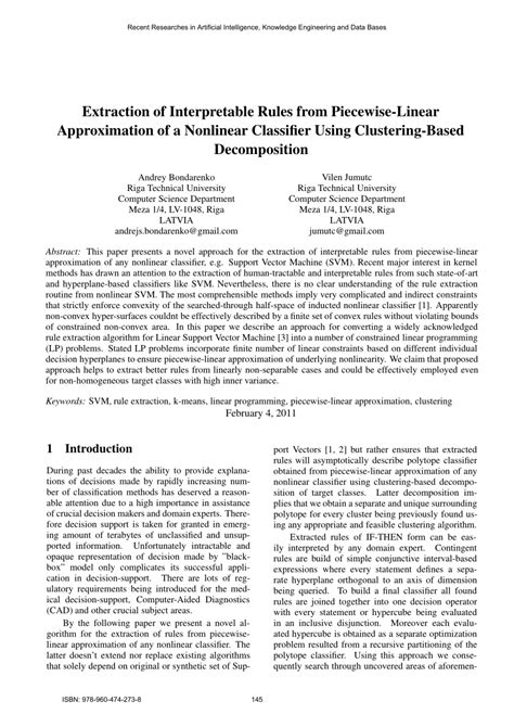 Pdf Extraction Of Interpretable Rules From Piecewise Linear