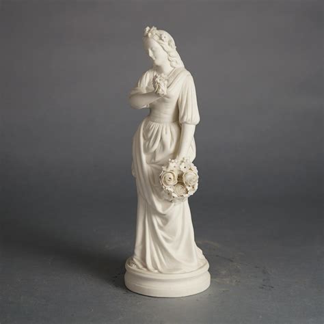 Antique Neoclassical Bisque Porcelain Figure Of Classical Woman And