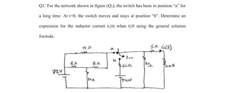 Solved QI For The Network Shown In The Figure Qi The Chegg Com