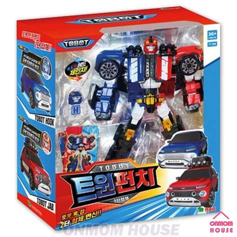 Tobot Twin Punch Blue And Red Car Combine Transformer Robot Action Figure