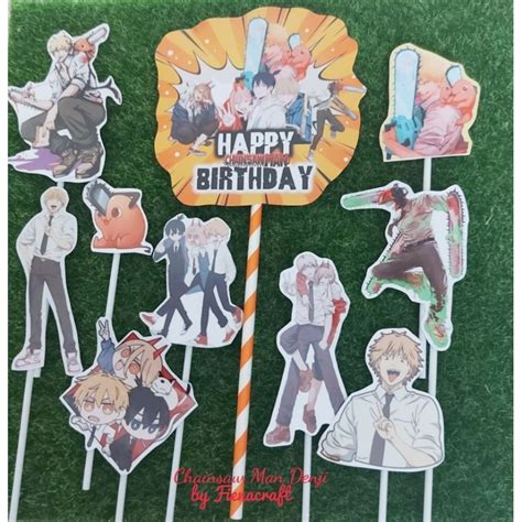 Chainsaw Man Denji Topper Cake With Friends Shopee Malaysia