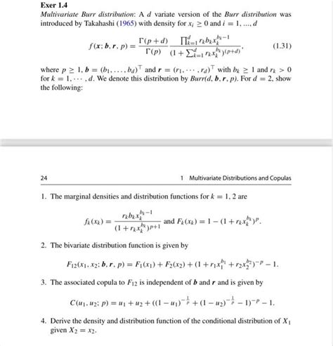 Solved Exer 1 4 Multivariate Burr Distribution A D Variate