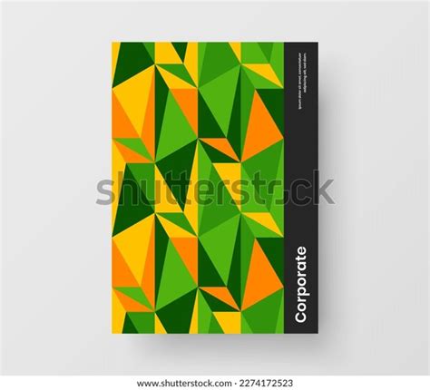 Unique Mosaic Tiles Leaflet Template Original Stock Vector Royalty