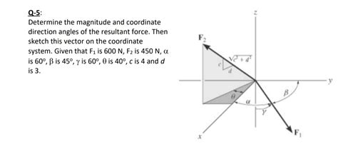 Solved Q 5 Determine The Magnitude And Coordinate Direction Chegg Com