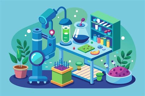 Dedicated Lab Area For Studying Microbiome And Microbial Ecology Illustration Premium AI