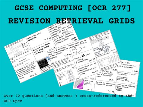 GCSE Computing Revision Grids Teaching Resources