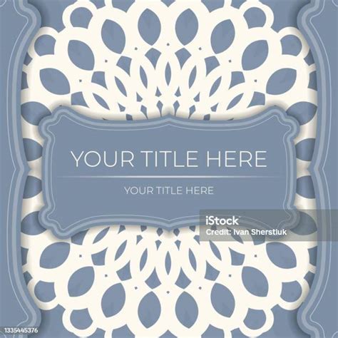 빈티지 장식과 파란색으로 인쇄 디자인 엽서에 대한 세련된 템플릿 이슬 패턴초대 카드의 벡터 준비 고대의에 대한 스톡 벡터 아트