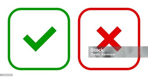 사각형의 세트는 마크 라인 아이콘 버튼을 확인 합니다 플랫 틱 Gt 흰색 바탕에 십자가 기호입니다 0명에 대한 스톡 벡터 아트