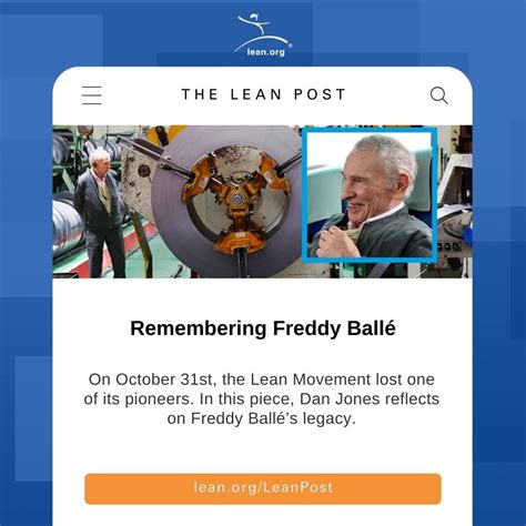 Lean Enterprise Institute On Linkedin In Recognition Of The Significant Contributions Of Freddy