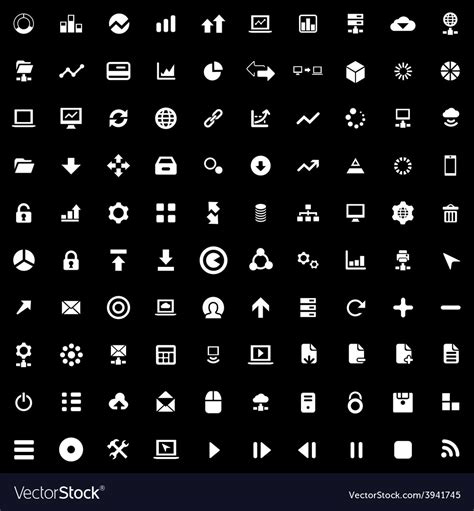 100 Big Data Database Icons Set Royalty Free Vector Image