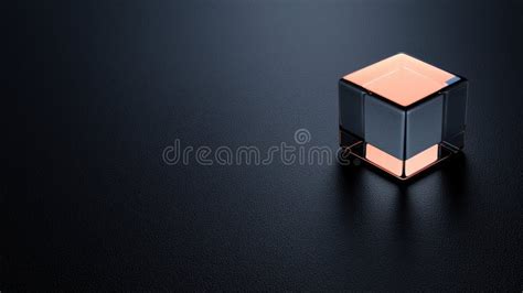 A Cube Shaped Object With A Glowing Orange Interior Sits On A Dark