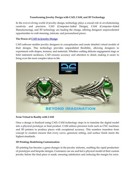 Ppt Transforming Jewelry Design With Cad Cam And 3d Technology Powerpoint Presentation Id