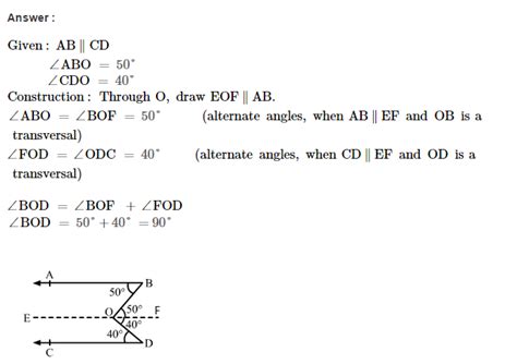 Properties Of Parallel Lines RS Aggarwal Class Maths Solutions