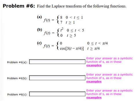 Solved Problem Find The Laplace Transform Of The Chegg