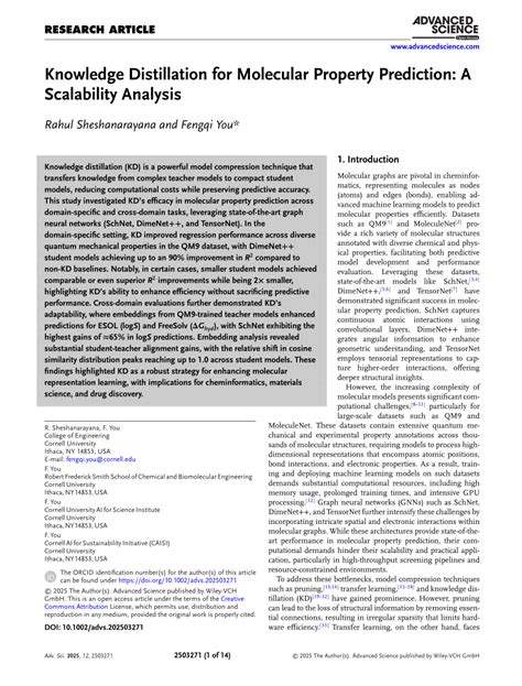 Pdf Knowledge Distillation For Molecular Property Prediction A Scalability Analysis
