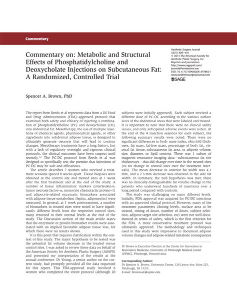 Pdf Commentary On Metabolic And Structural Effects Of