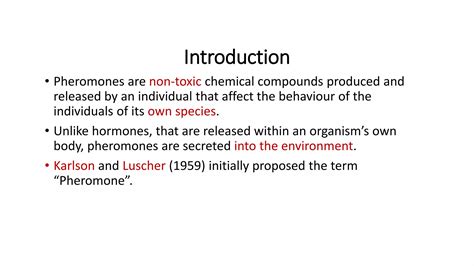 Pheromone Pptx File 2 Pptx Chemistry Science