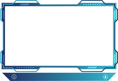 Futuristic Live Streaming Overlay Png With Frosty Blue Color Live Gaming Screen Panel And