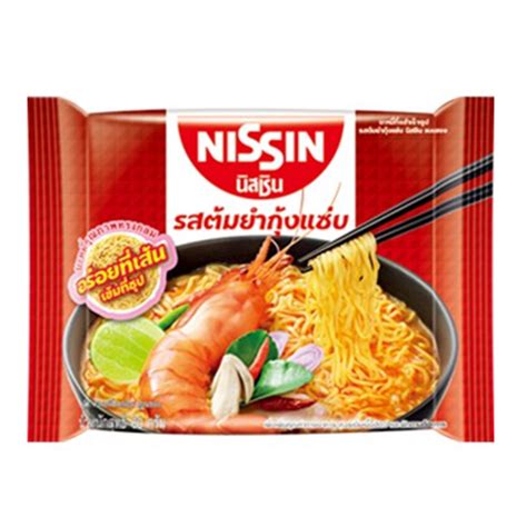 Nissin นิสชิน บะหมี่กึ่งสำเร็จรูป รสต้มยำกุ้งแซ่บ 60 กรัม แพ็ค 5 ซอง Lotuss Thaipick