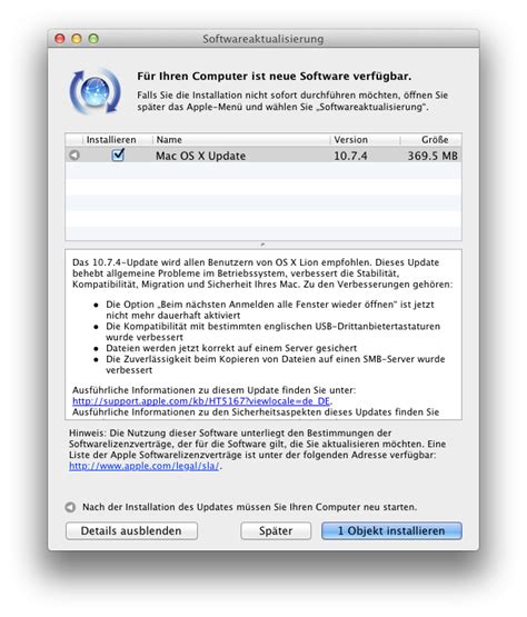 Update Mac Os X 10 7 4